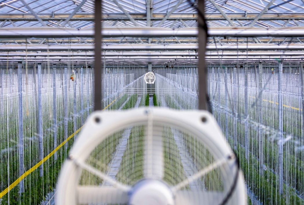 Controlling fans in a greenhouse